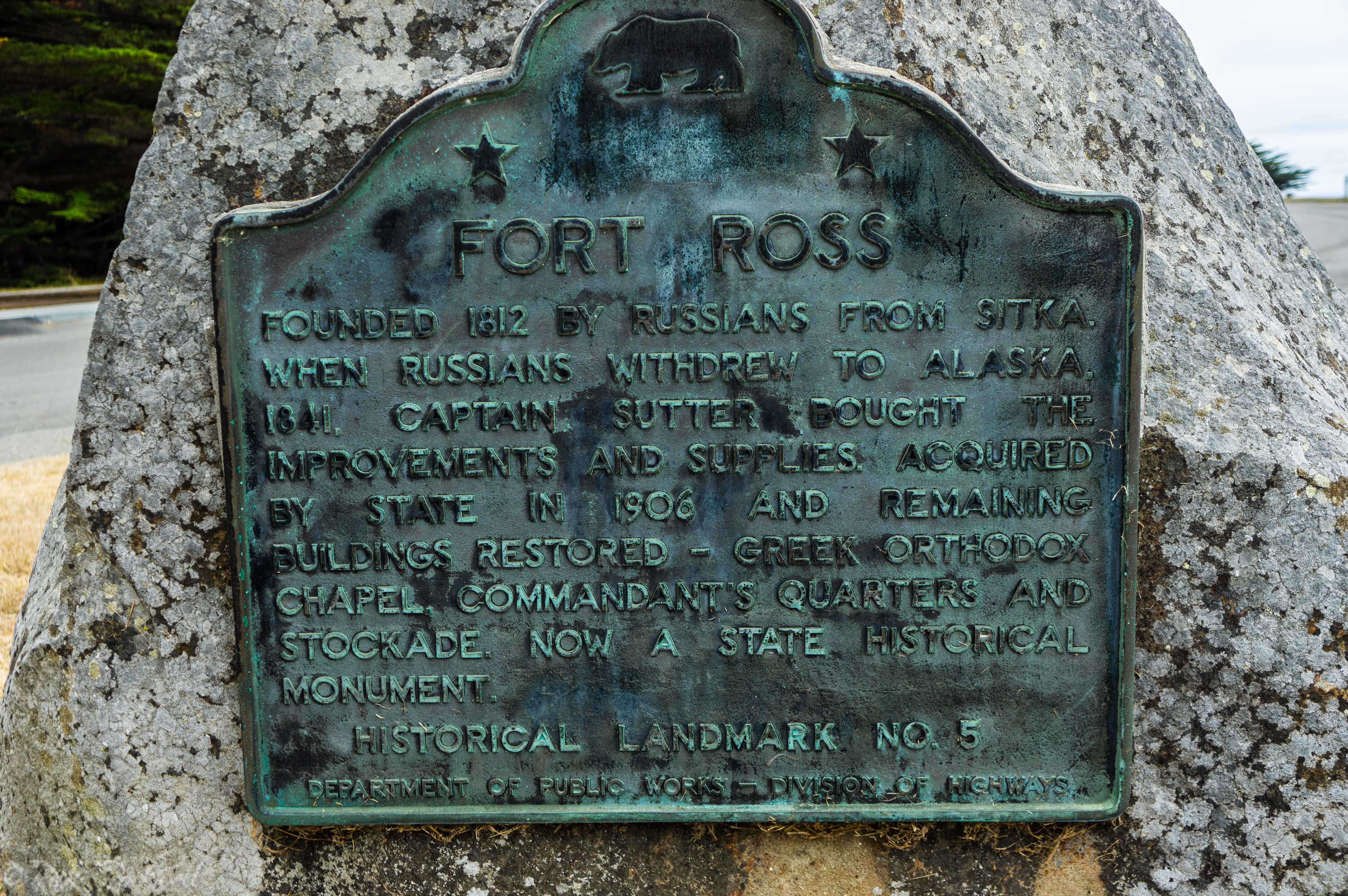 fort ross historical marker (1 of 1) - CalEXPLORnia